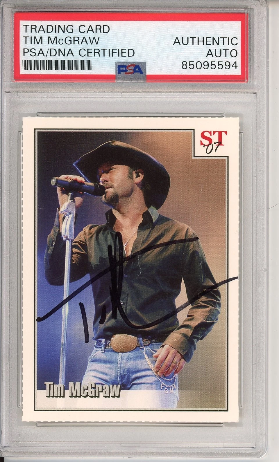 2007 Spotlight Tribute Tim McGraw Signed Trading Card PSA DNA COA ...