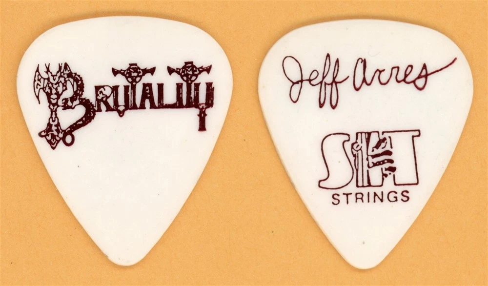 Brutality Jeff Acres Vintage Guitar Pick - 1993 Screams of Anguish Tour ...