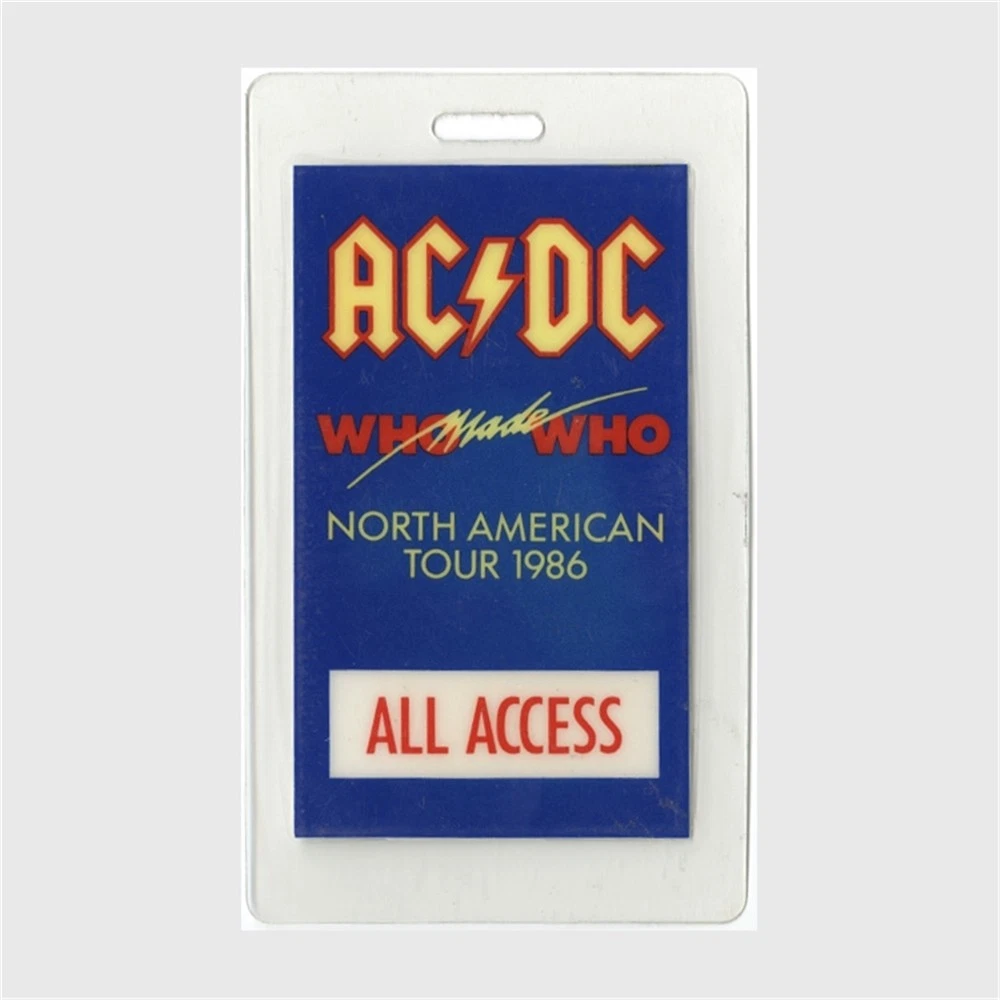 AC/DC 1986 Who Made Who Concert Tour Vintage All Access Laminated ...