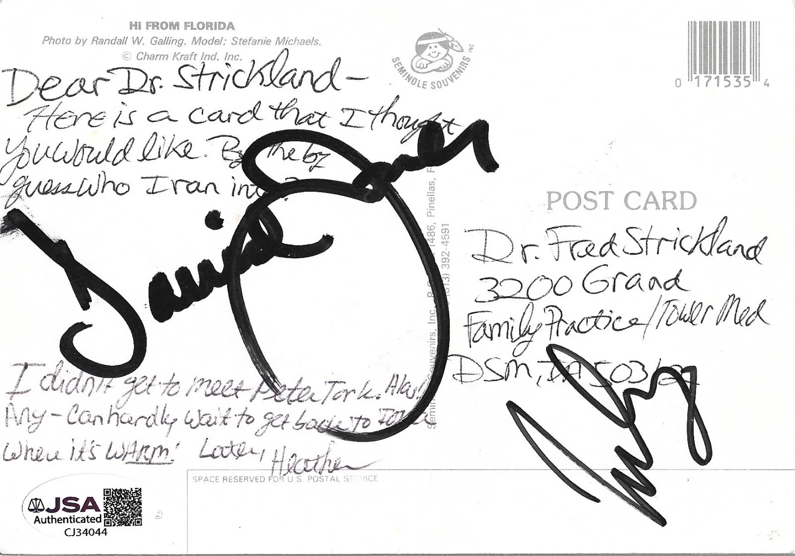Davy Jones & Micky Dolenz of The Monkees SIGNED Postcard JSA COA ...