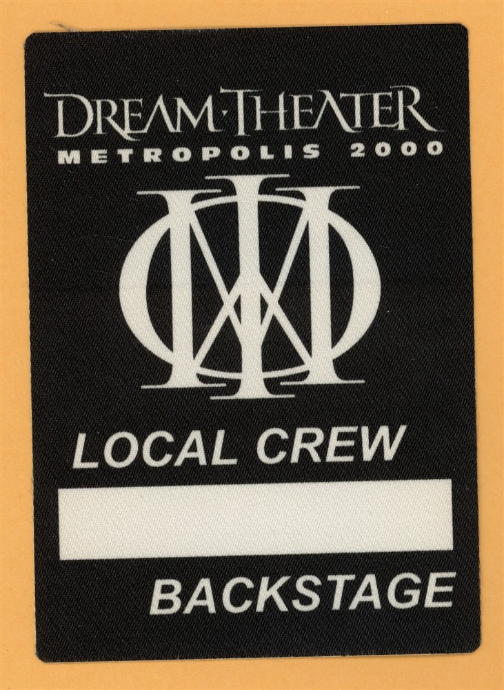 Dream Theater 2000 Metropolis Concert Tour CREW Backstage Pass ...