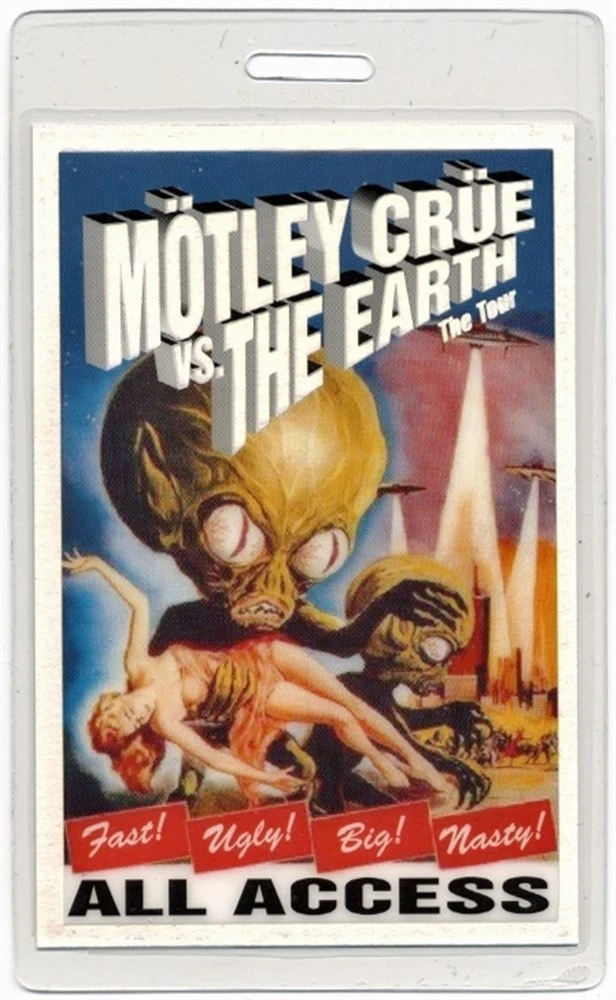Motley Crue Laminated Backstage Pass - 1997 vs The Earth Tour | Autographia