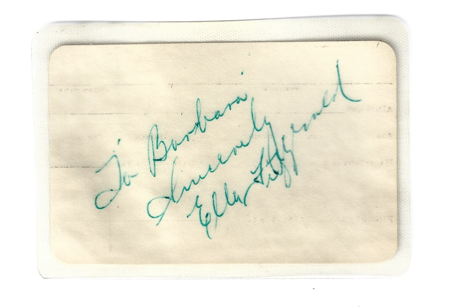 Ella Fitzgerald REAL hand SIGNED Laminated Identification Card JSA COA ...