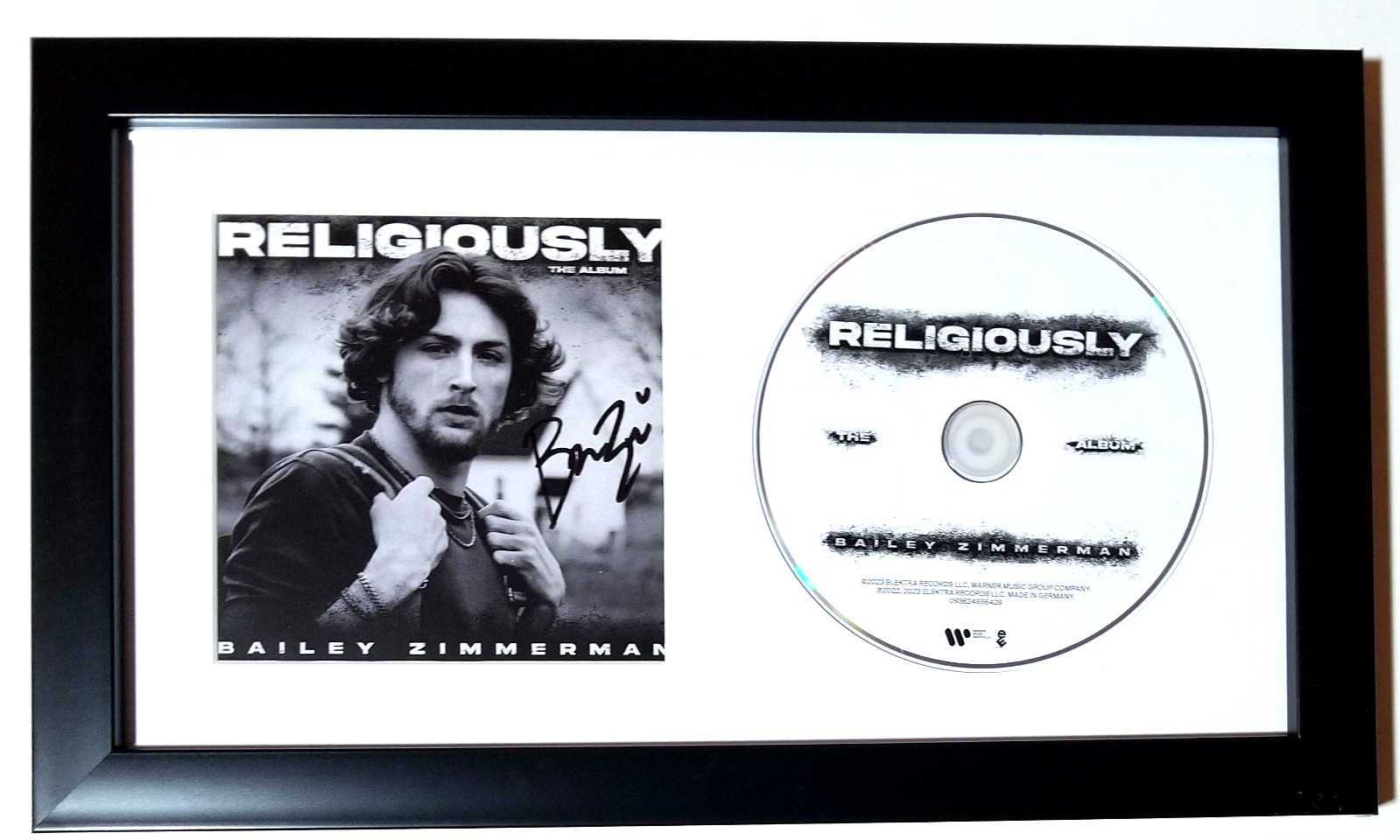 Bailey Zimmerman REAL hand SIGNED Religiously CD Framed Display #2 COA ...