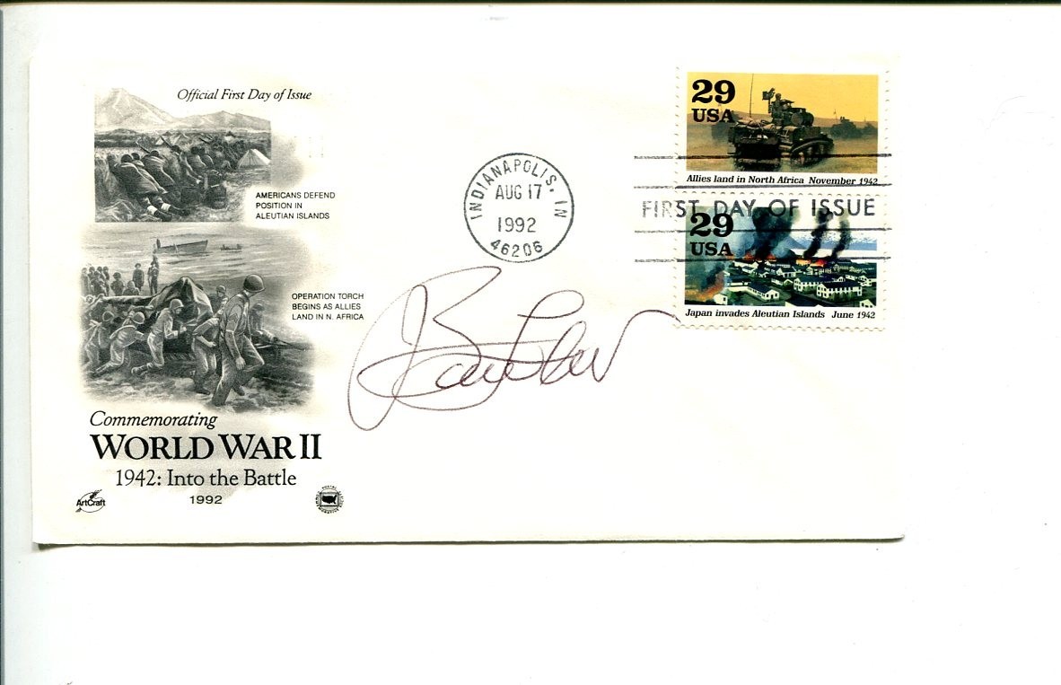 John Barry Lawler WWII Fighter War Ace Signed Autograph FDC | Autographia