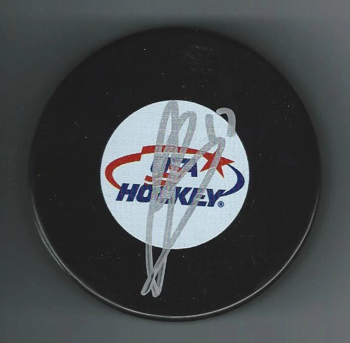 Jeremy BRACCO Signed TEAM USA WJC Puck Toronto Maple Leafs | Autographia