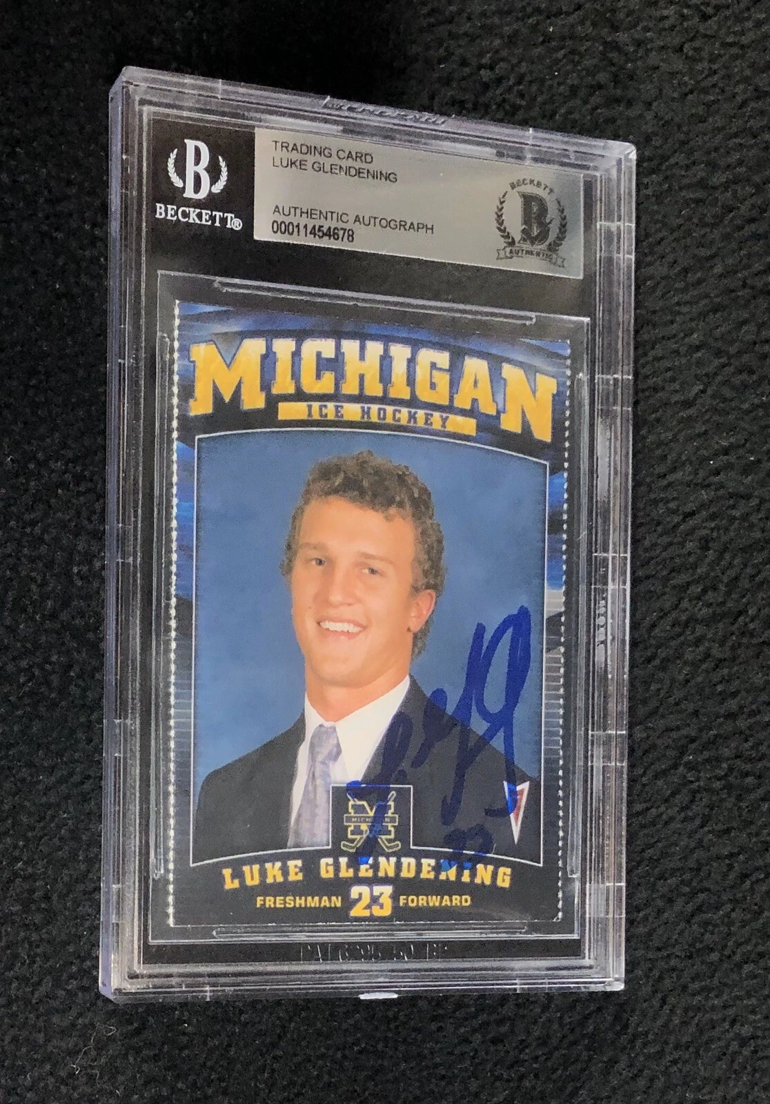 Luke Glendening Signed Michigan Wolverines Freshman Card Beckett ...