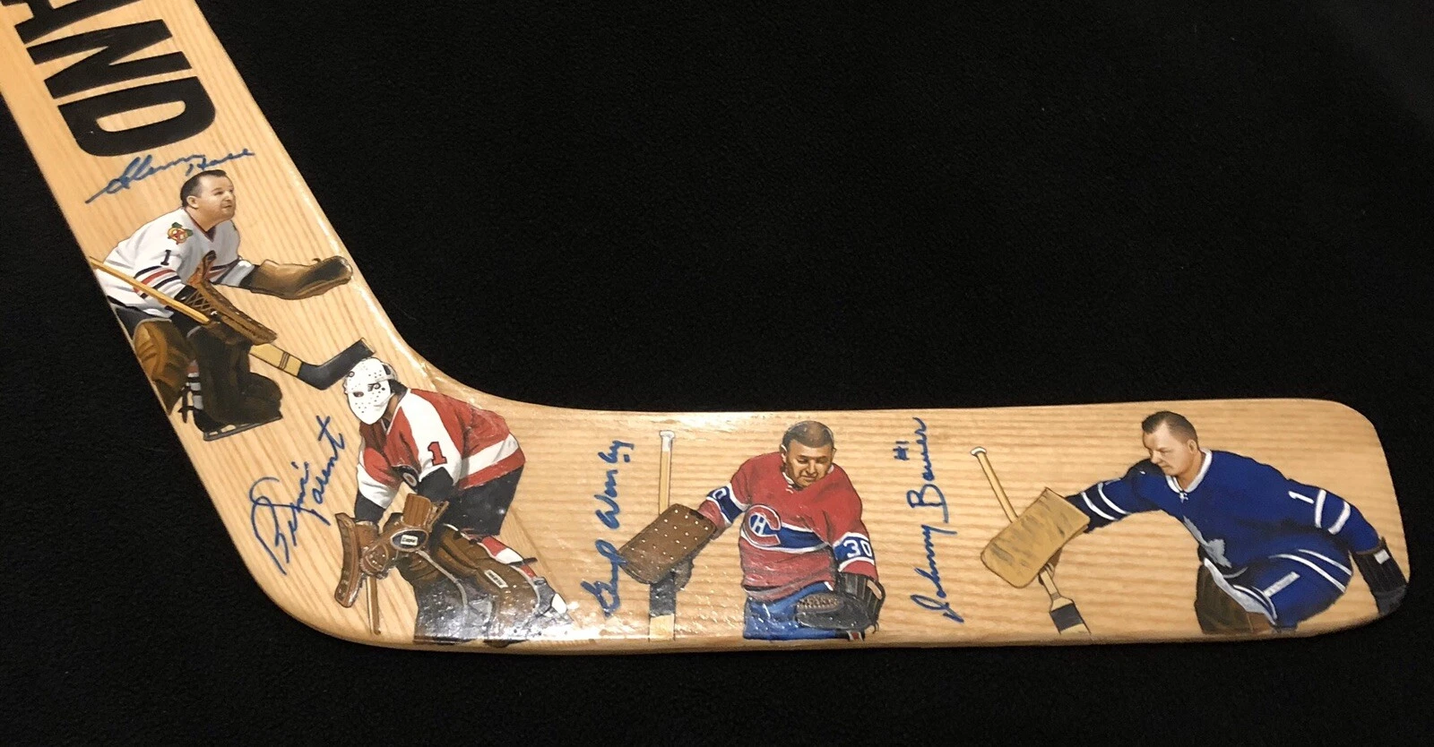 NHL Legend Goalies Signed Custom Hand Painted Northland Stick Beckett ...