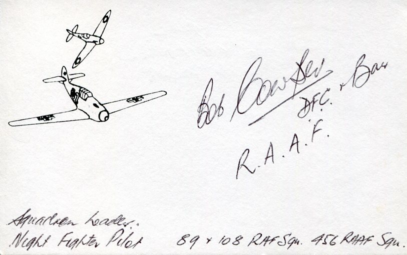 Robert Cowper RAAF Australia WWII War Ace Night Fighter Pilot Signed ...