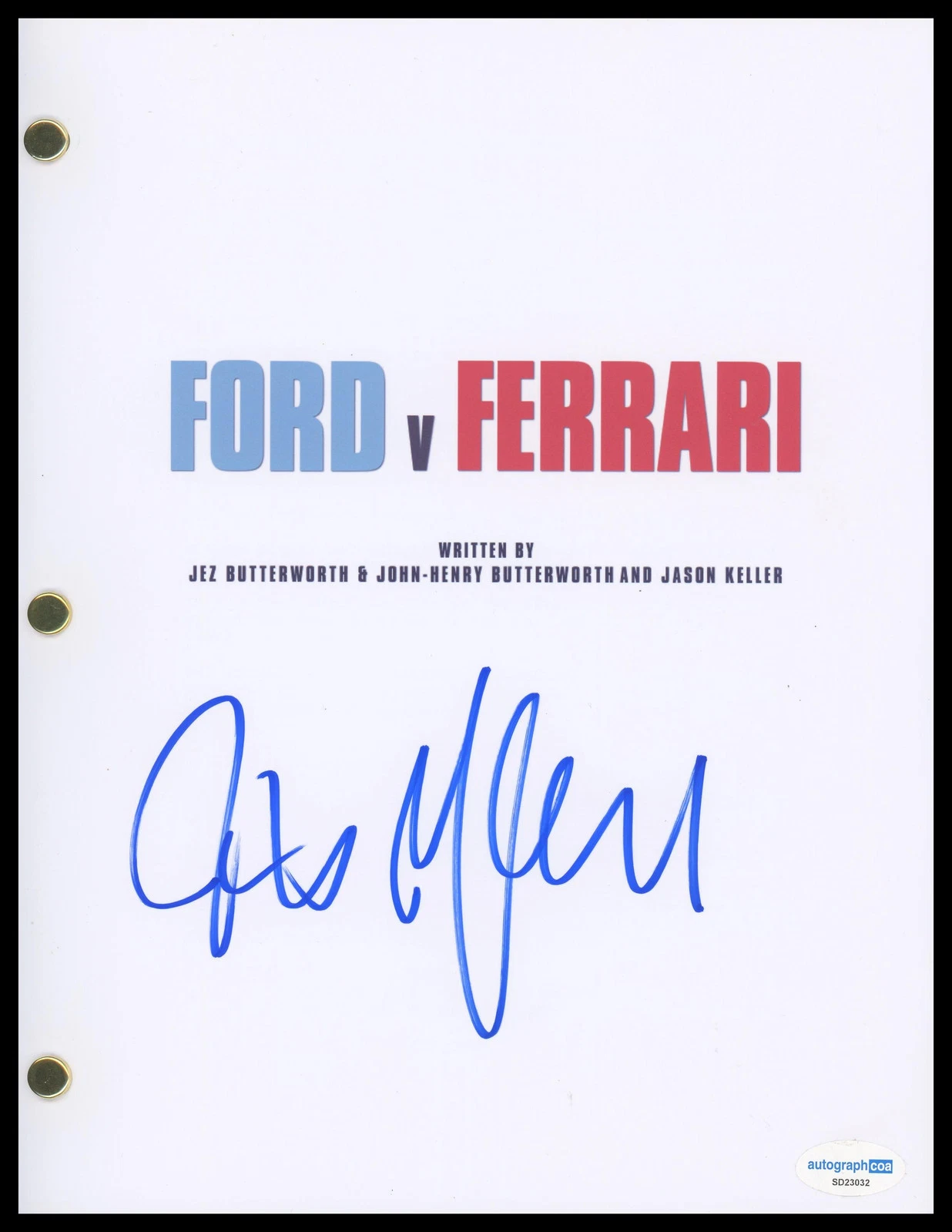 James Mangold "Ford v Ferrari" Director AUTOGRAPH Signed Script ...