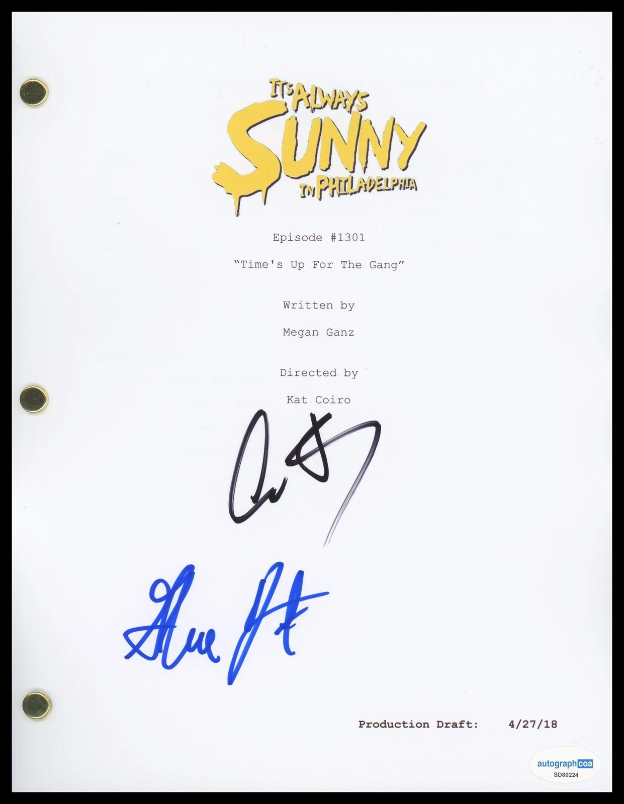 Charlie Day & Glenn Howerton "It's Always Sunny in Philadelphia" SIGNED ...