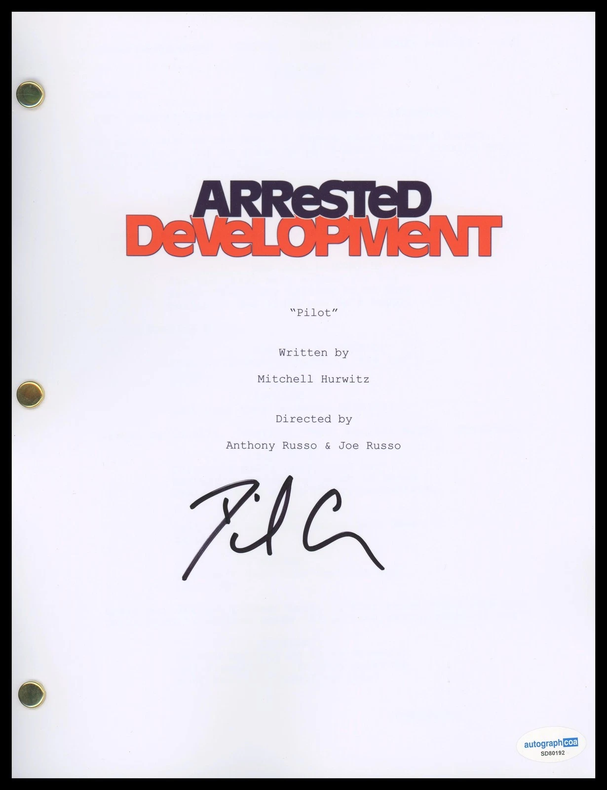David Cross "Arrested Development" AUTOGRAPH Signed 'Tobias' Pilot ...