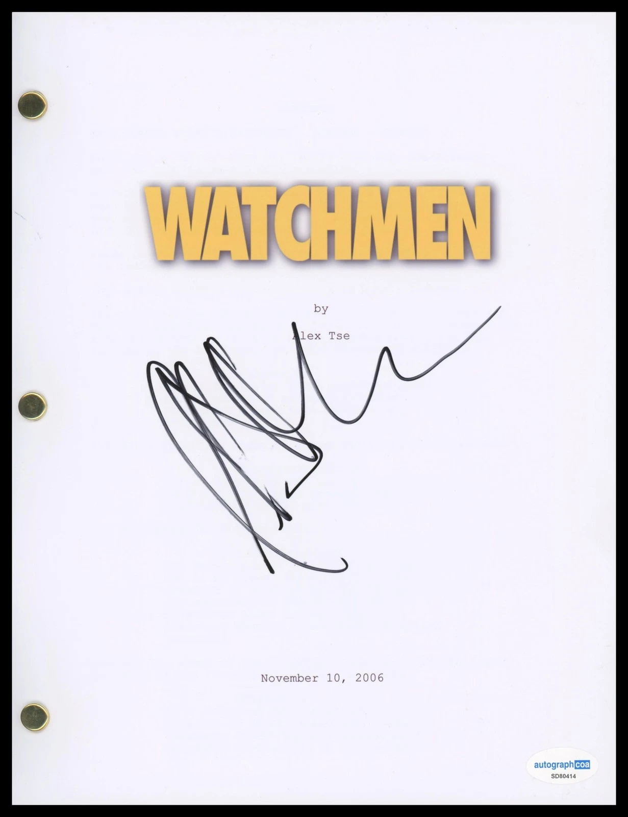 Jeffrey Dean Morgan "Watchmen" AUTOGRAPH Signed Complete Script ...