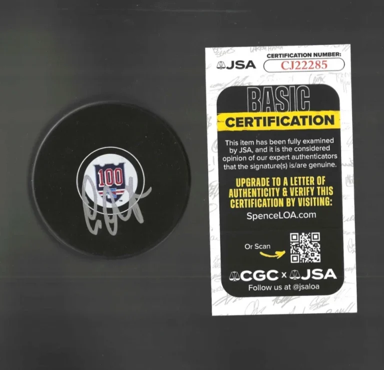 Lane Lambert Signed New York Rangers Centennial 100th Puck JSA COA ...