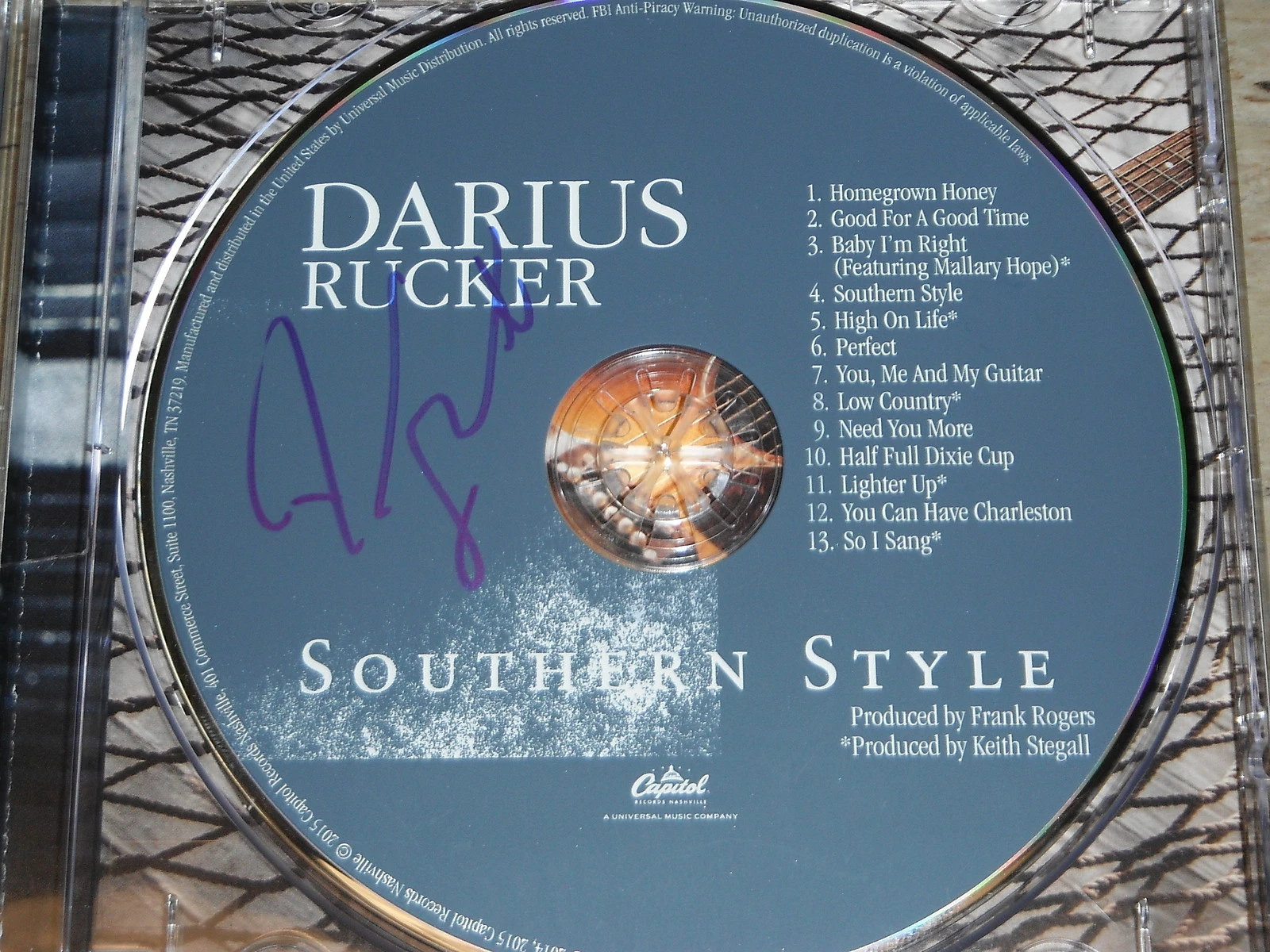 DARIUS RUCKER SIGNED SOUTHERN STYLE CD | Autographia