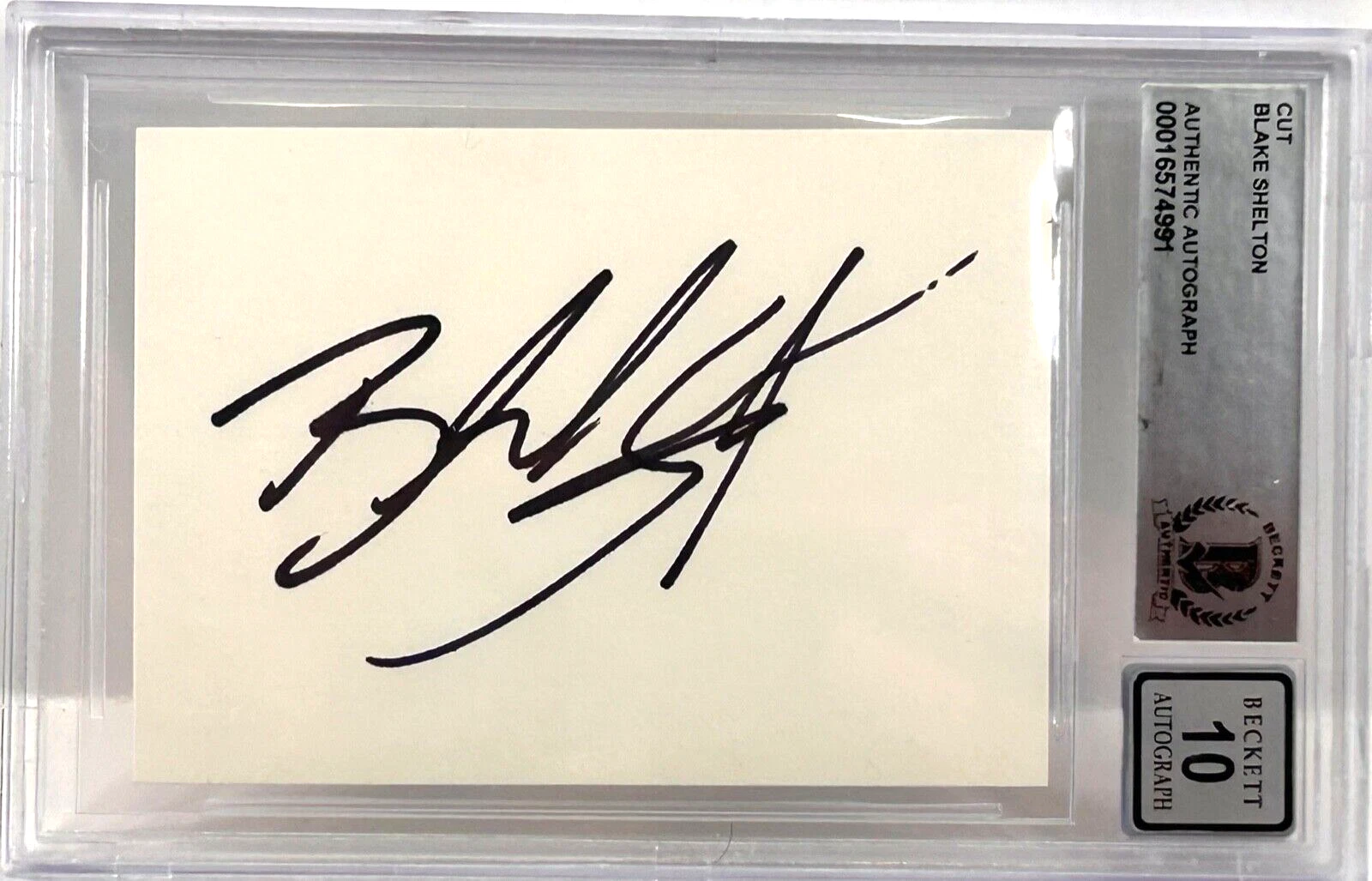 BLAKE SHELTON Signed Autograph Index Card Slabbed Encapsulated BAS ...