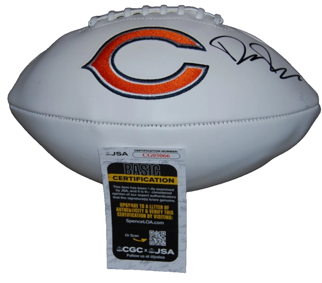 DREW DALMAN signed (CHICAGO BEARS) full size white logo football JSA ...