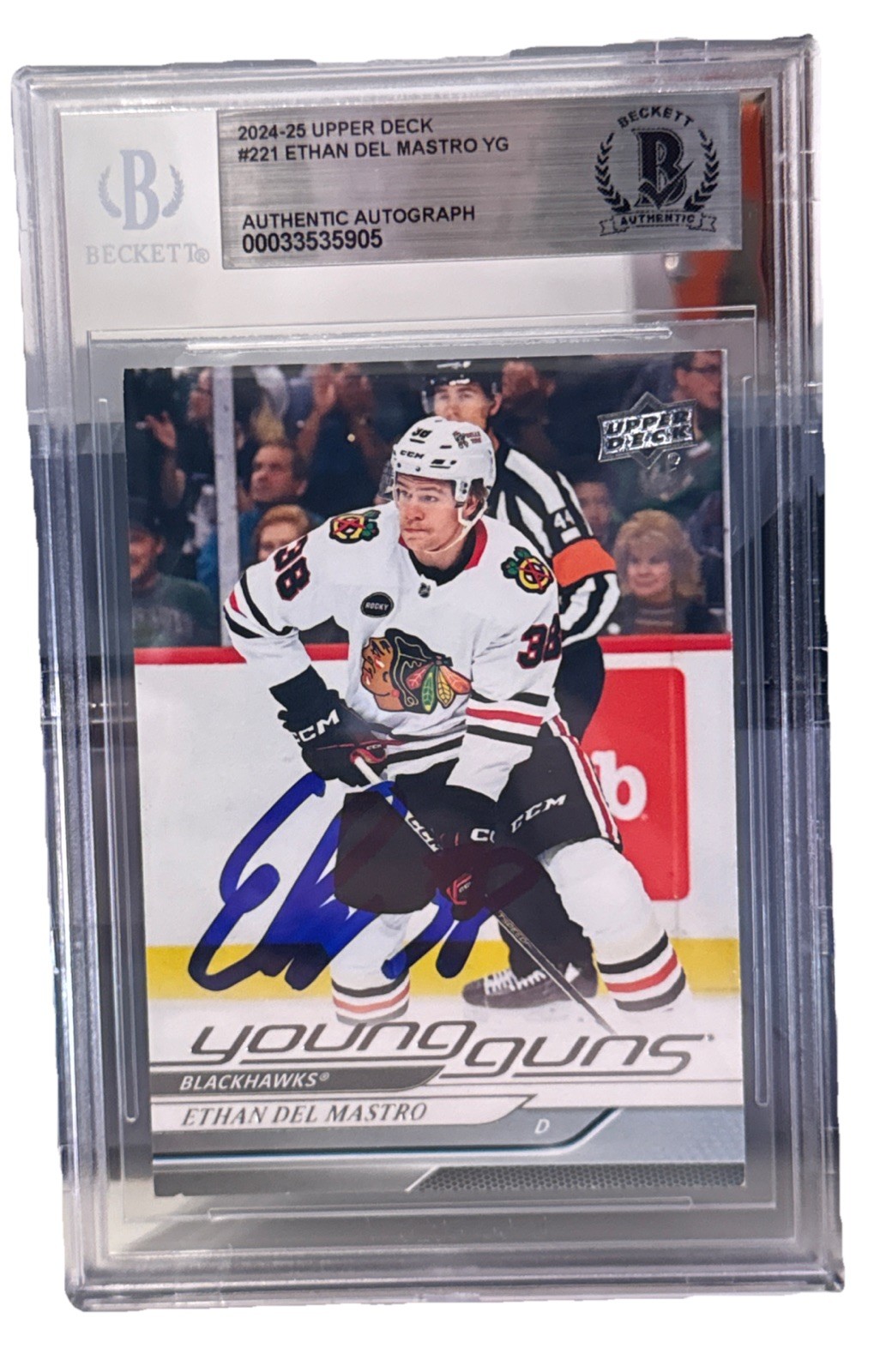 Ethan Del Mastro signed Chicago Blackhawks 2024-25 UD Young Guns RC ...
