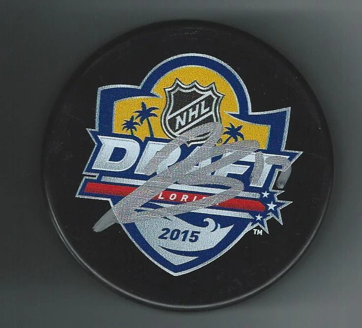 Jeremy Bracco Signed 2015 NHL Draft Puck Toronto Maple Leafs | Autographia