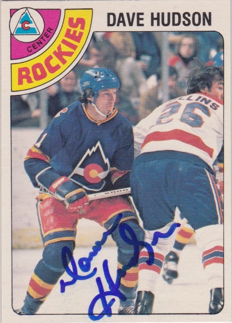 Dave Hudson Signed 1978-79 O-Pee-Chee OPC Card #299 Colorado Rockies ...