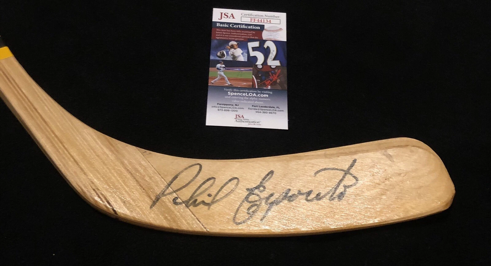 Phil Esposito Signed Boston Bruins Hall Of Fame Stats Stick JSA COA ...