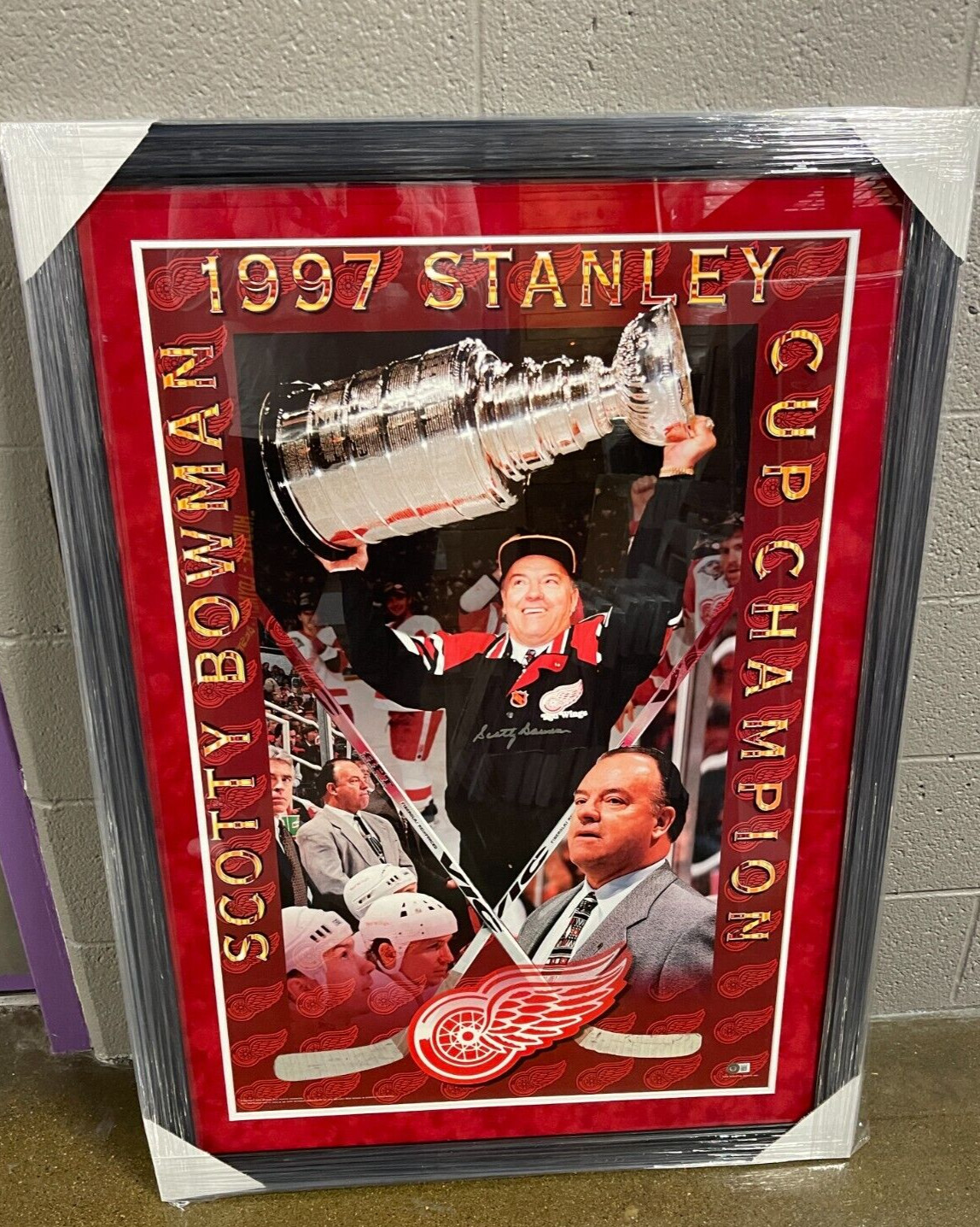 Scotty Bowman Signed Framed & Matted Detroit Red Wings 1997 Cup Poster ...