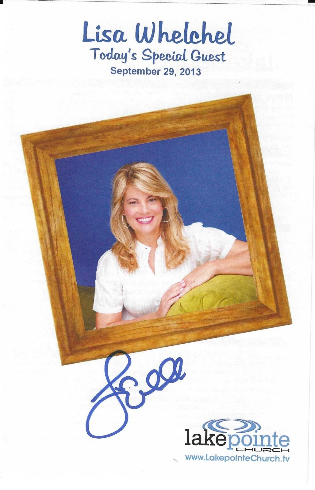 Lisa Whelchel Signed Church Appearance Program The Facts Of Life JSA ...