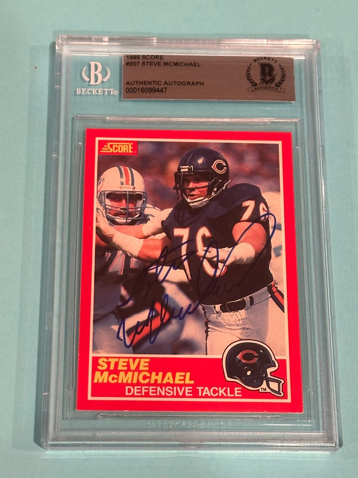 STEVE McMICHAEL Signed 1989 SCORE Card #207 Beckett Authenticated BAS ...