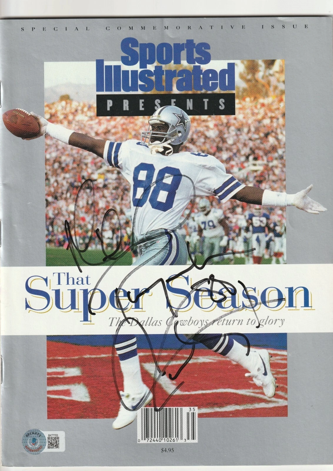 MICHAEL IRVIN Signed 1993 SPORTS ILLUSTRATED Beckett Auth (NO Label ...