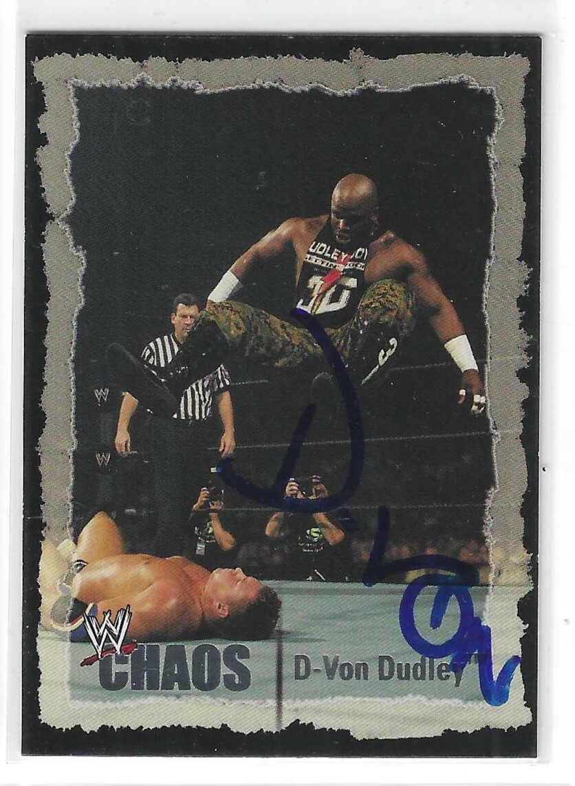 D-Von Dudley Signed 2004 Fleer WWE Chaos Card #46 | Autographia