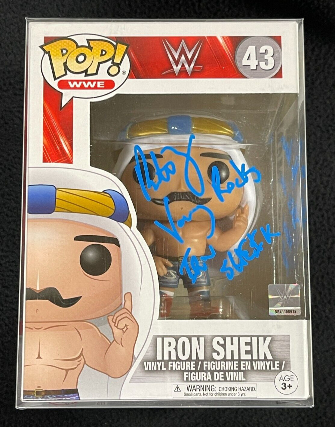 Brett Azar Signed Inscribed Young Rock WWE Iron Sheik Funko Pop Figure ...