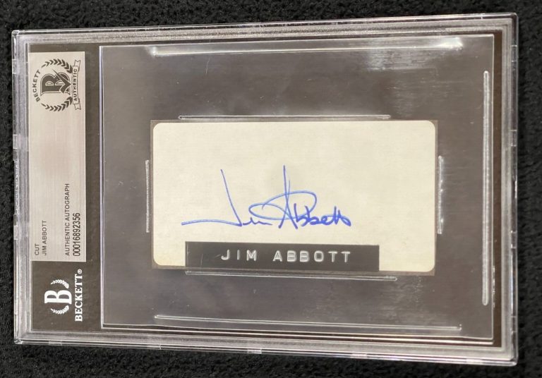 Jim Abbott Signed Cut Autograph Beckett Certified New York Yankees ...