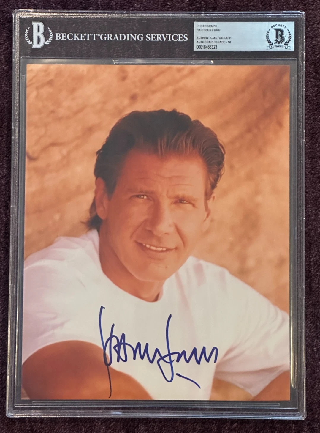 HARRISON FORD Signed 8 X 10 PHOTO Beckett BAS Encapsulated AUTO 10 ...