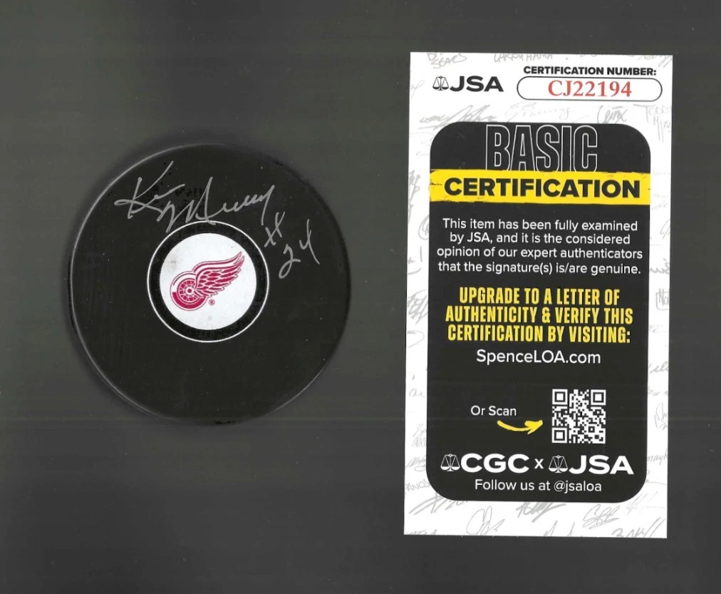 Ken Murray Signed Detroit Red Wings Puck JSA COA | Autographia