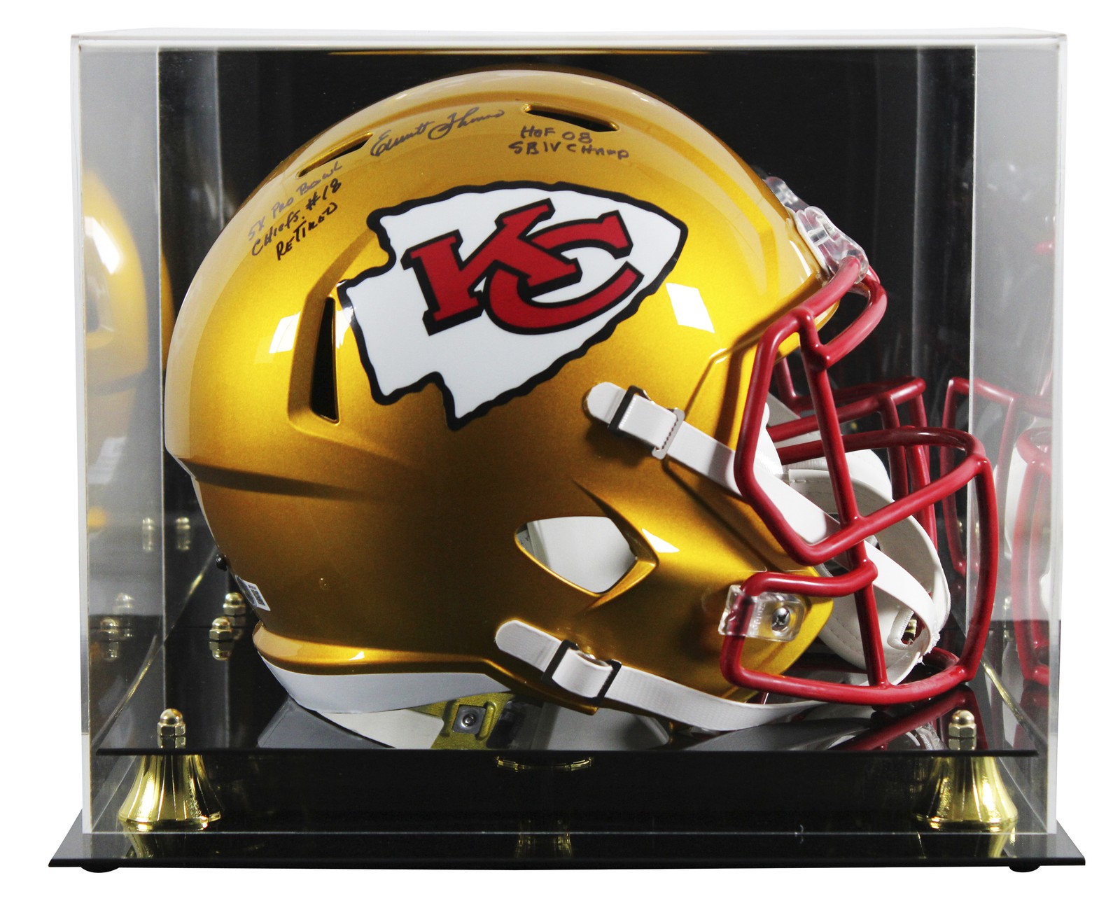 Chiefs Emmitt Thomas "Career Stat" Signed Flash F/S Speed Rep Helmet W ...