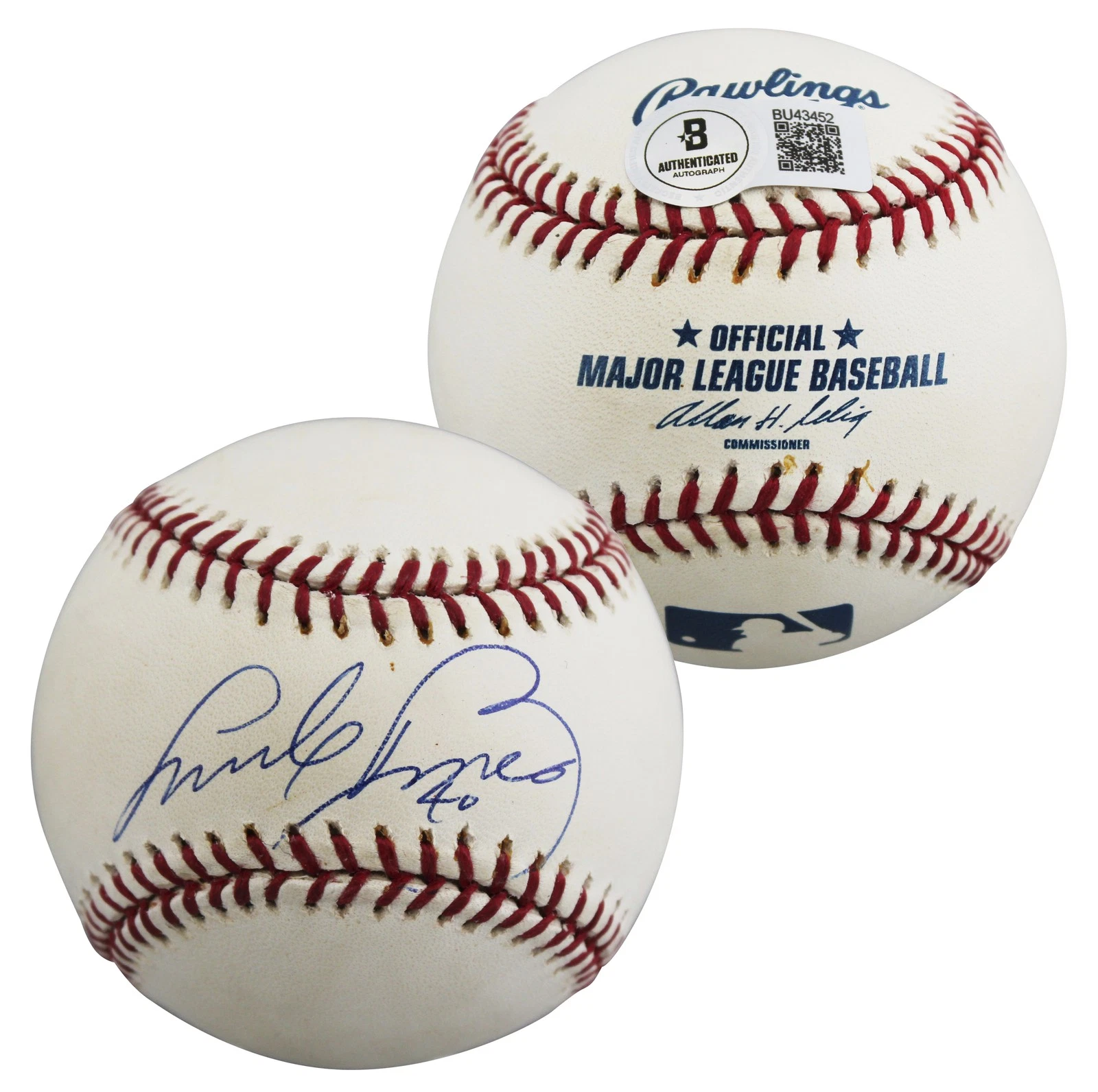 Padres Andy Benes Authentic Signed Allen Selig OML Baseball BAS # ...