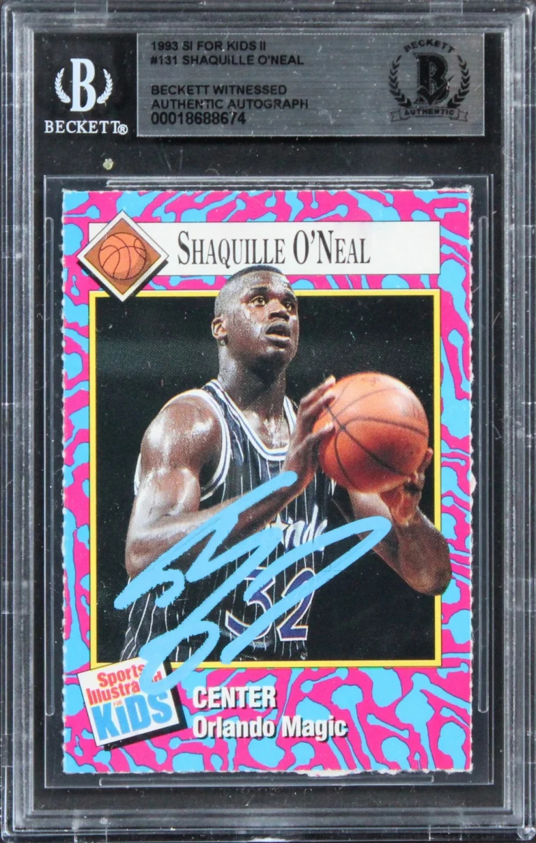 Magic Shaquille O'Neal Signed 1993 SI For Kids II #131 Card BAS Slabbed ...