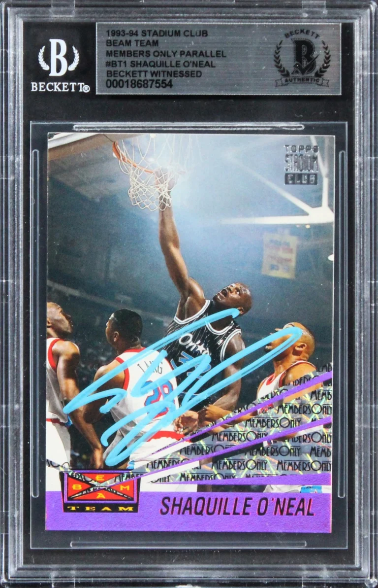 Shaq O'Neal Signed 1993 Stadium Club Beam Team Members Only #BT1 Card ...