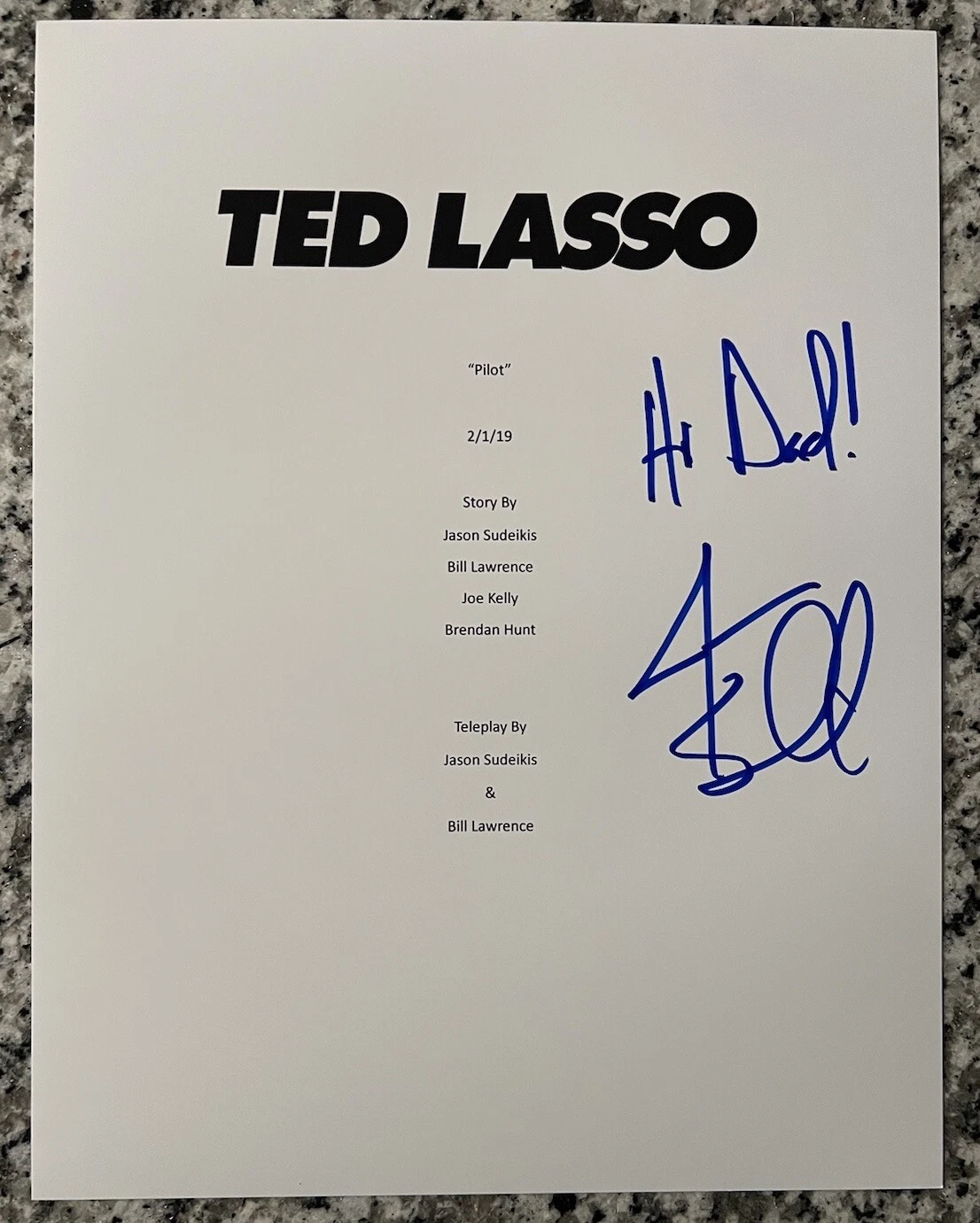 JASON SUDEIKIS SIGNED SCRIPT TED LASSO TV SHOW AUTHENTIC AUTOGRAPH COA ...