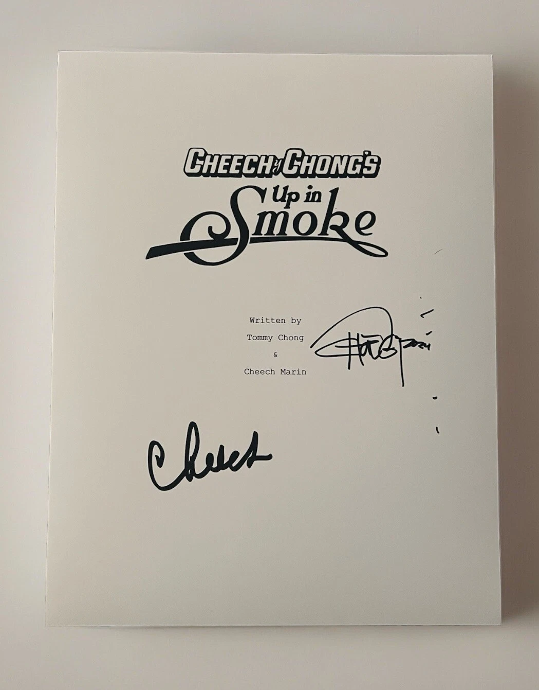 CHEECH MARIN AND TOMMY CHONG SIGNED SCRIPT MOVIE AUTHENTIC AUTOGRAPH ...