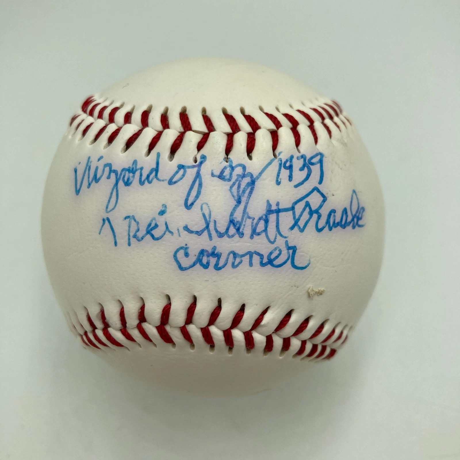Meinhardt Raabe Wizard Of Oz 1939 Signed Baseball JSA COA | Autographia