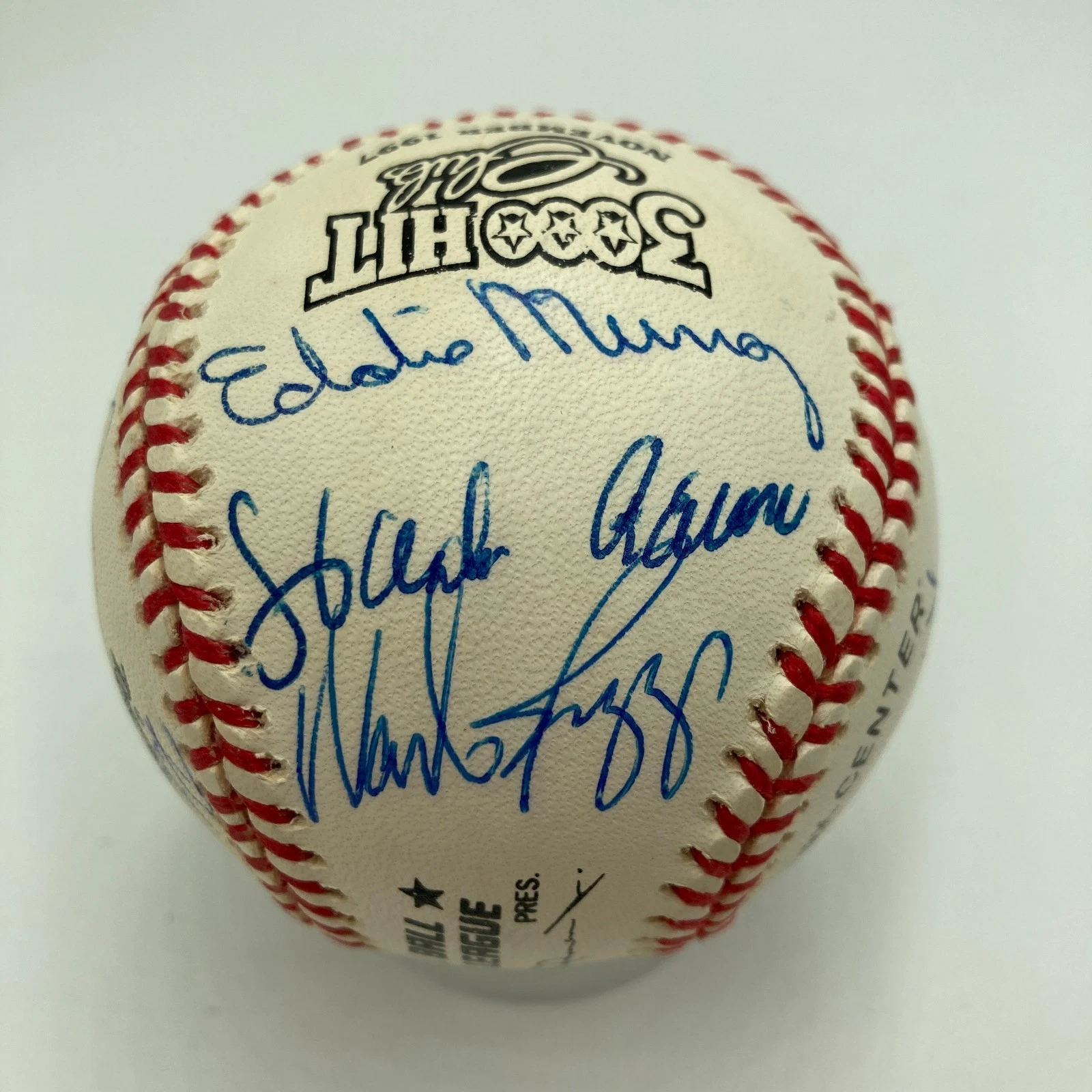 3,000 Hit Club Signed Baseball 17 Sigs Willie Mays Hank Aaron Stan ...