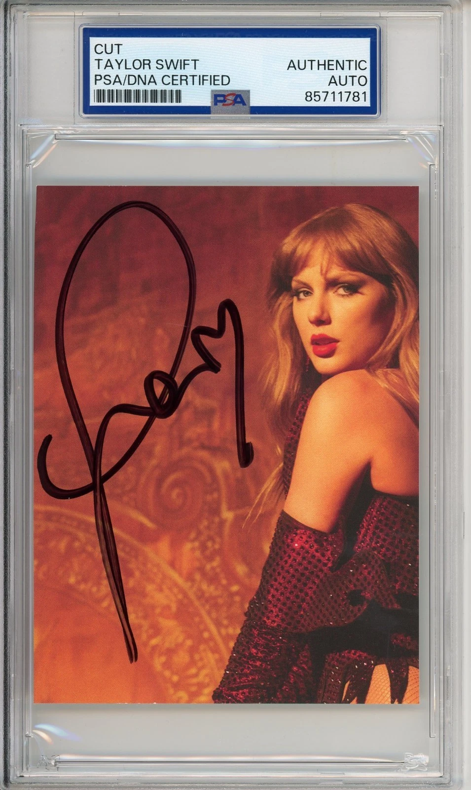 SIGNED w/ HEART TAYLOR SWIFT LIFE OF A SHOWGIRL AUTO CARD PSA DNA COA ...