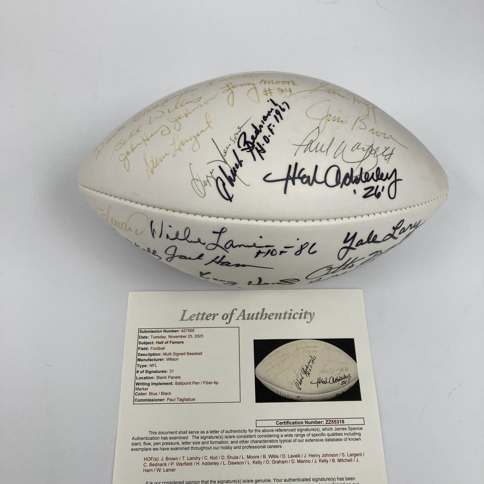 Jim Brown Tom Landry Dan Marino Hall Of Fame Multi Signed Football 31 ...