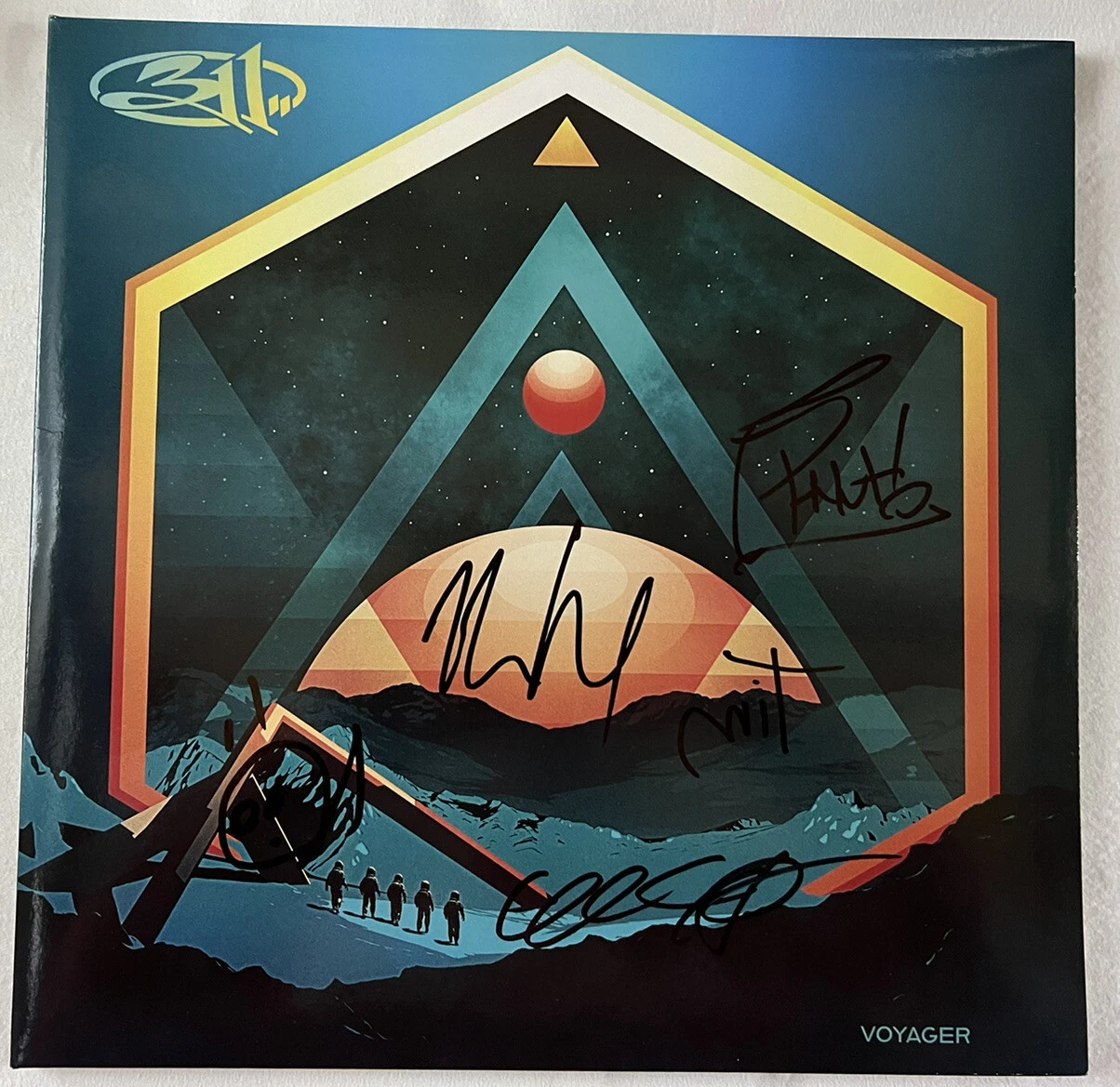 311 FULL BAND HAND SIGNED VOYAGER VINYL AUTOGRAPH AUTHENTIC NICK HEXUM ...
