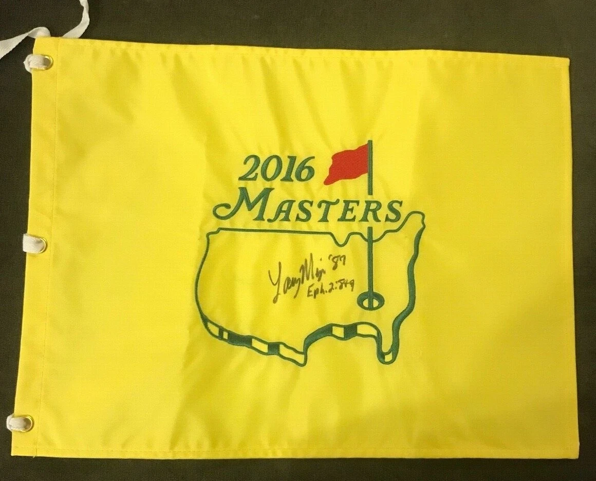 * LARRY MIZE * signed autographed * MASTERS FLAG * 1987 Winner * 2 ...
