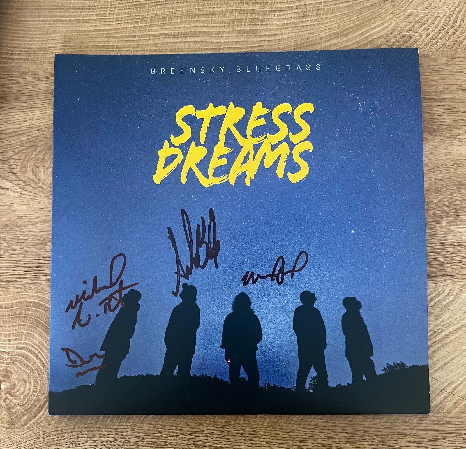 * GREENSKY BLUEGRASS * signed vinyl album * STRESS DREAMS * DAVE BRUZZA ...