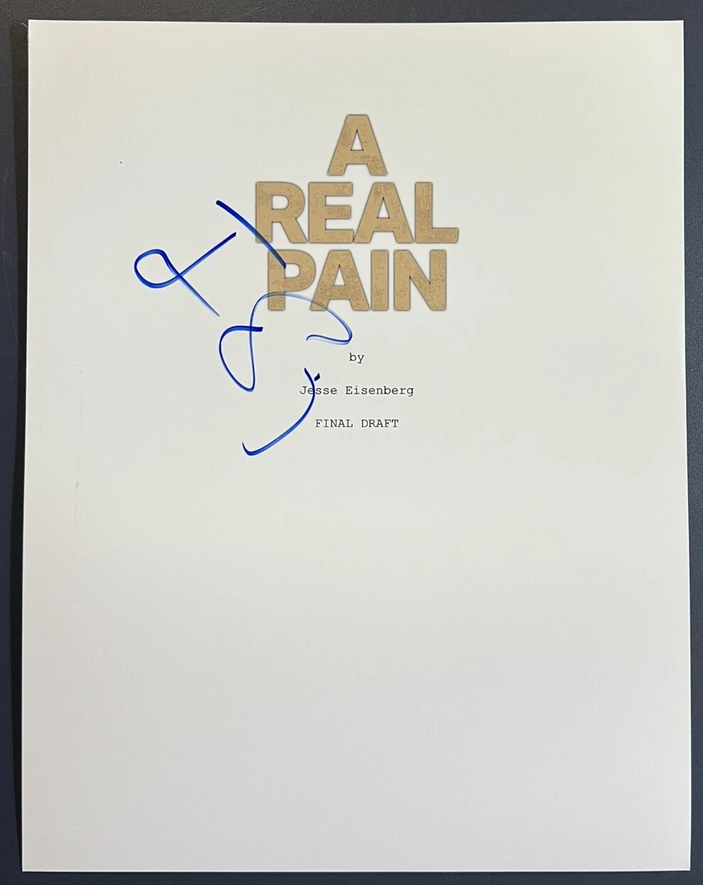 JESSE EISENBERG SIGNED A REAL PAIN SCRIPT MOVIE AUTHENTIC AUTOGRAPH COA ...