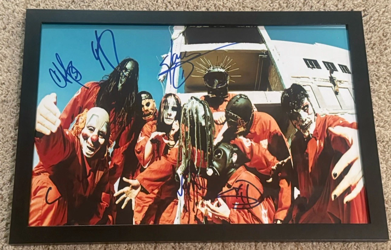 SLIPKNOT BAND SIGNED 12x18 PHOTO FRAMED AUTOGRAPH AUTHENTIC JOEY ...