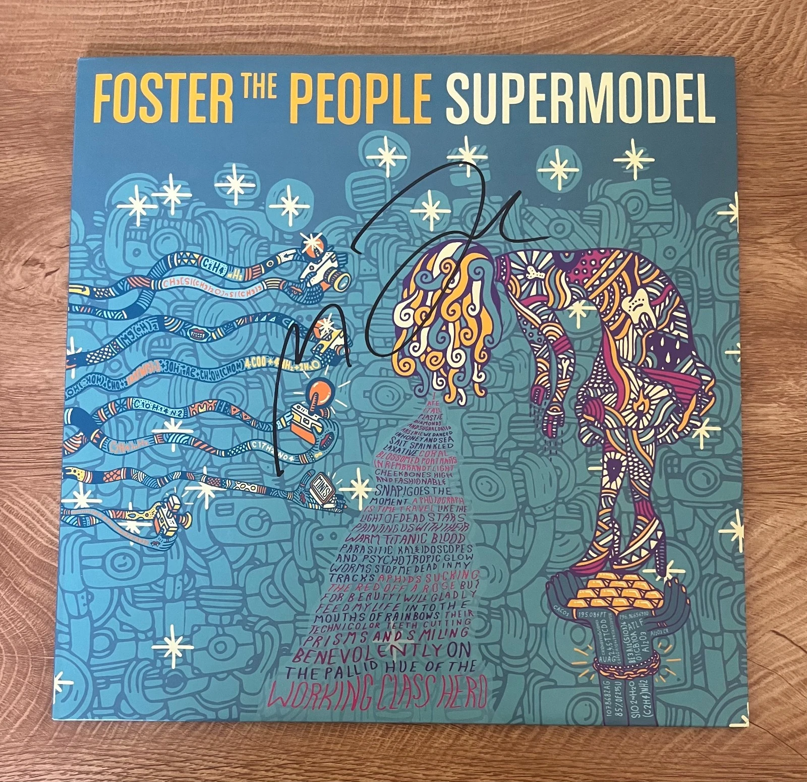 * MARK FOSTER * signed vinyl album * FOSTER THE PEOPLE * SUPERMODEL ...